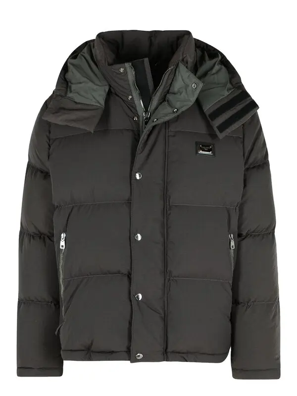 Dolce & Gabbana Grey Polyamide Down Jacket - Gray