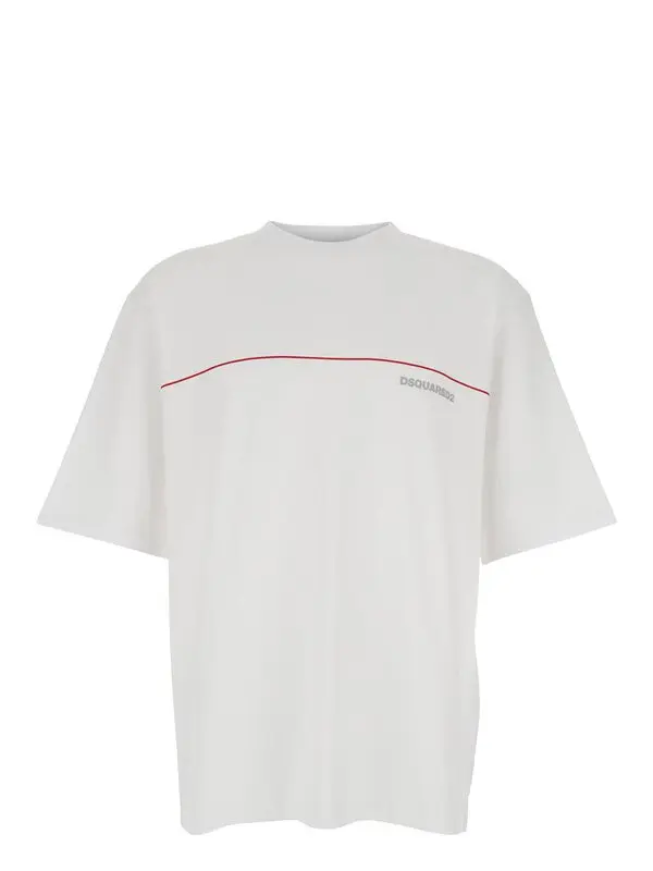 Dsquared2 T-shirt With Logo Lettering On The Front In Cotton For - White