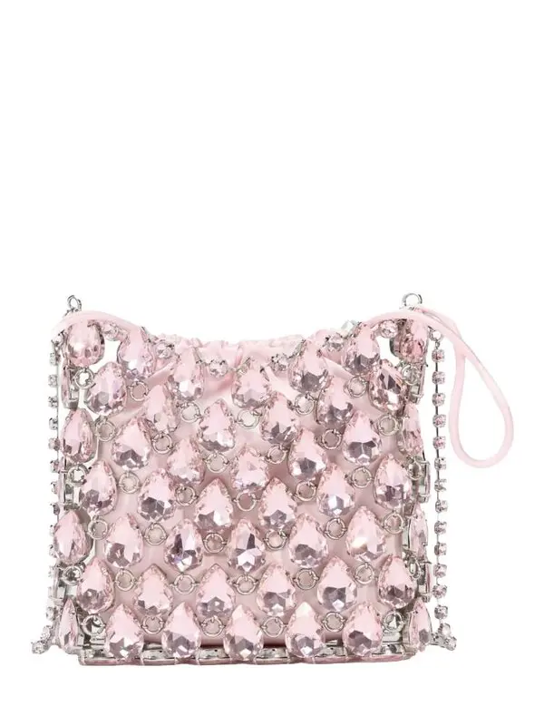 SELF-PORTRAIT Borsa Mini In Maglia Metallica Con Cristalli - Pink