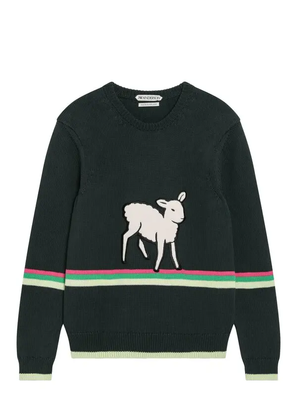 JW Anderson Sheep Embroidery Sweater - Green