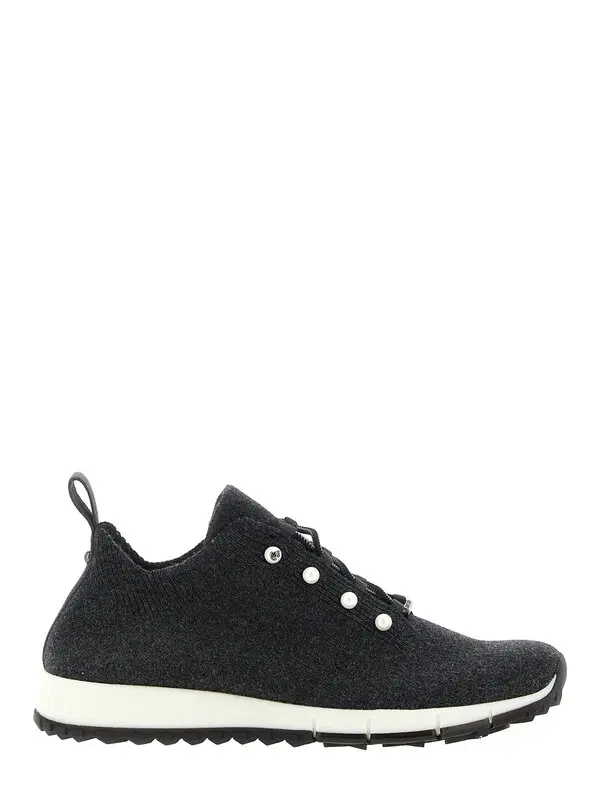 JIMMY CHOO Veles Cashmere Knit Sock Sneakers - Black