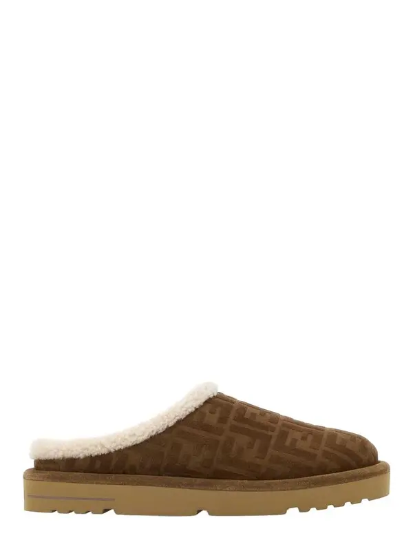 Fendi Suede Slippers - Brown