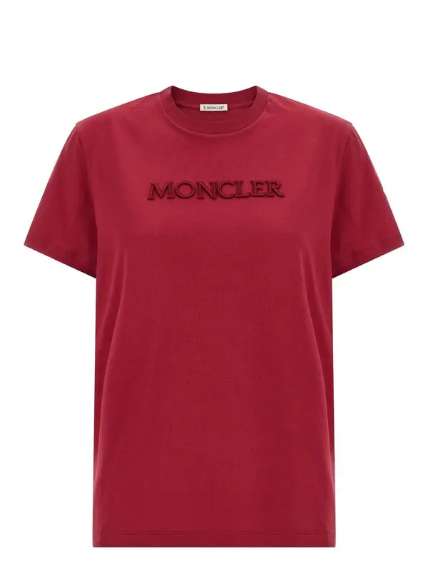 Moncler Logo Embroidery T-shirt - Red