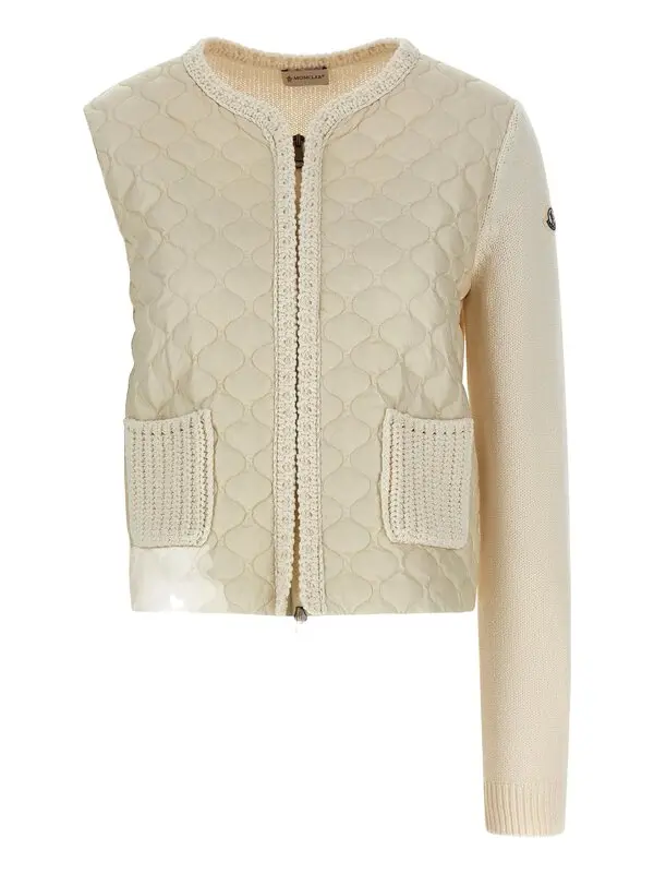 Moncler Padded Cotton-blend Cardigan - Cream