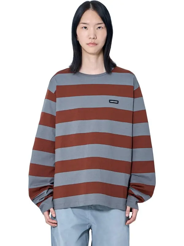 Miu Miu Striped Jersey T-shirt - Gray