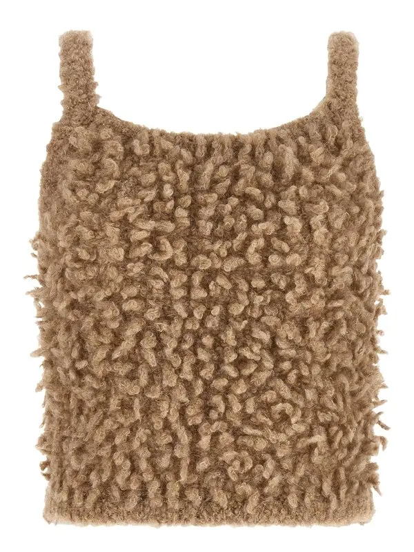 Peserico Bouclé Cropped Top - Cream