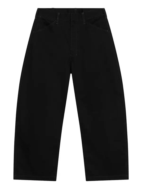 LEMAIRE Wide-leg Cotton Trousers - Black