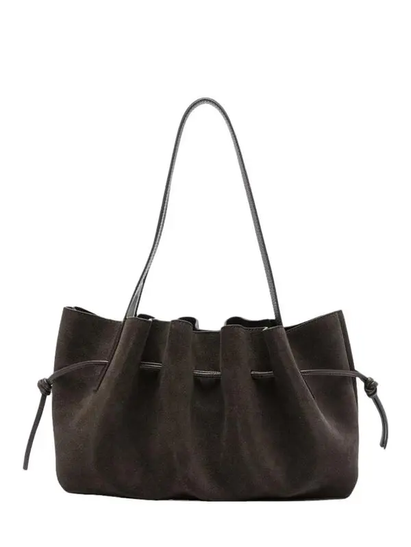 Yuzefi Calf Suede Shoulder Bag - Brown