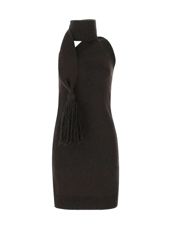 Bottega Veneta Wool Mini Dress - Brown