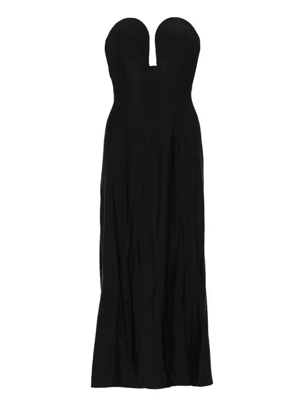 Rabanne Structured Heart Bustier Midi Dress - Black