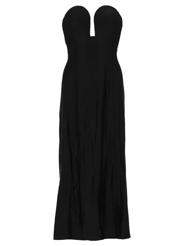 Rabanne Structured Heart Bustier Midi Dress - Black