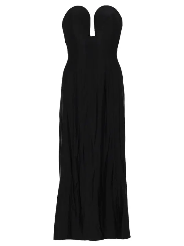 Rabanne Structured Heart Bustier Midi Dress - Black