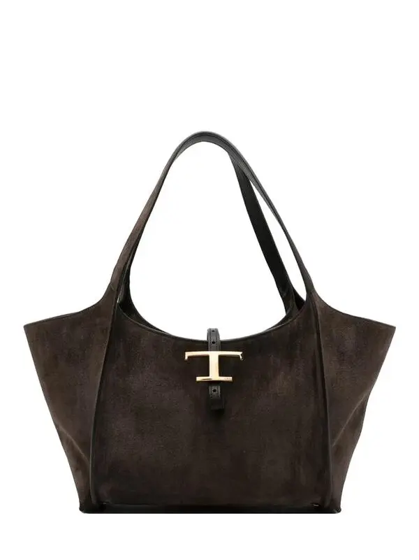 TOD'S Calf Suede Tote Bag - Brown