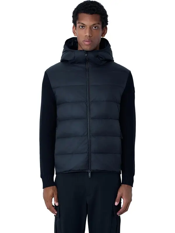 Moncler Quilted Knit Hooded Cardigan - Black