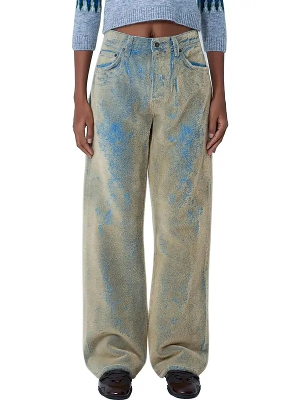 Acne Studios Flocked Denim Jeans - Blue