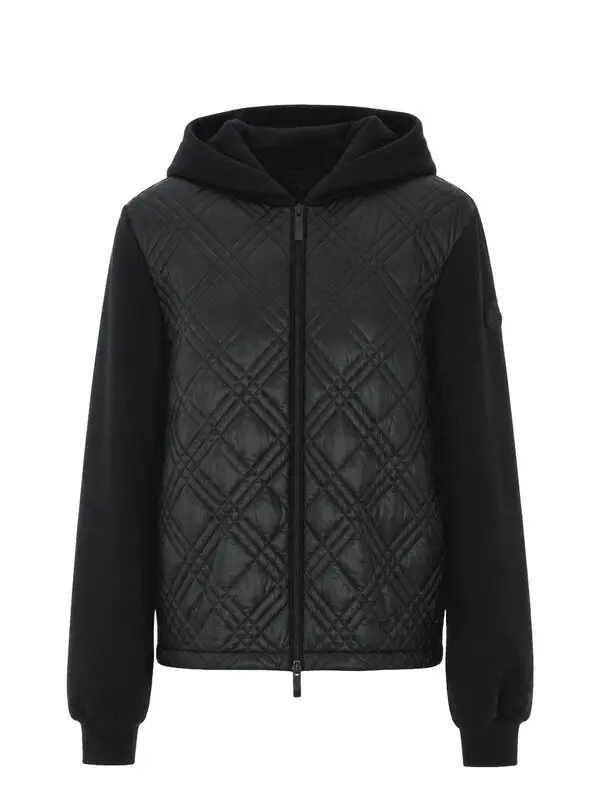 Moncler Logo Zip Up Cardigan - Black
