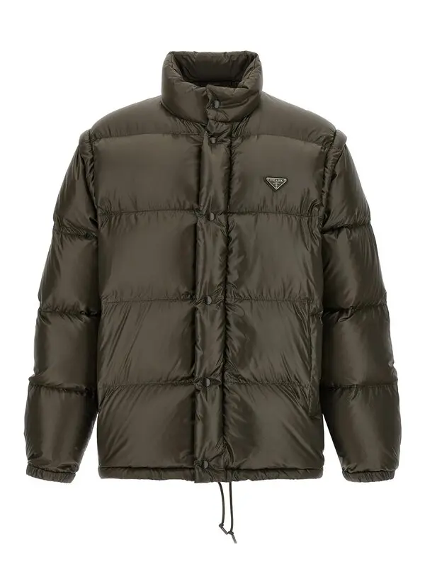 Prada Re-nylon Down Jacket - Gray