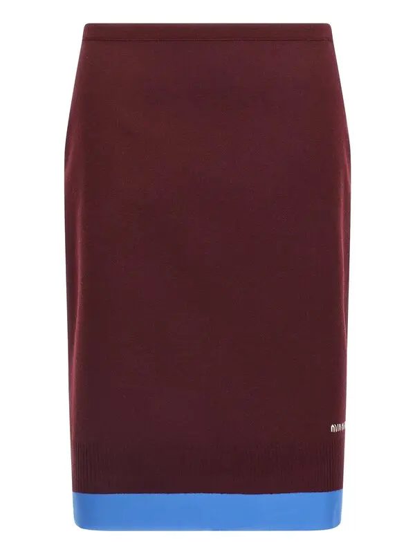 Miu Miu Double Layer Midi Skirt - Multicolor