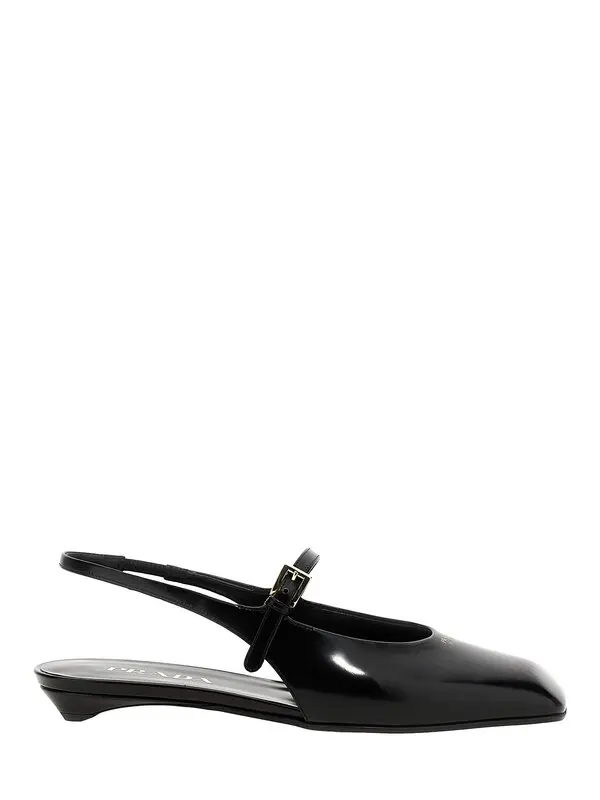 Prada Logo Slingback - Black