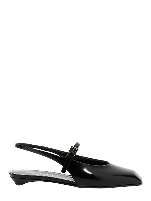 Prada Logo Slingback - Black