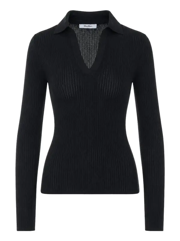 Max Mara Long-sleeve Ribbed Sweater - Black