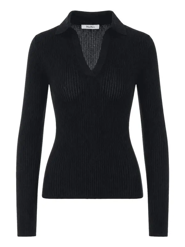 Max Mara Long-sleeve Ribbed Sweater - Black