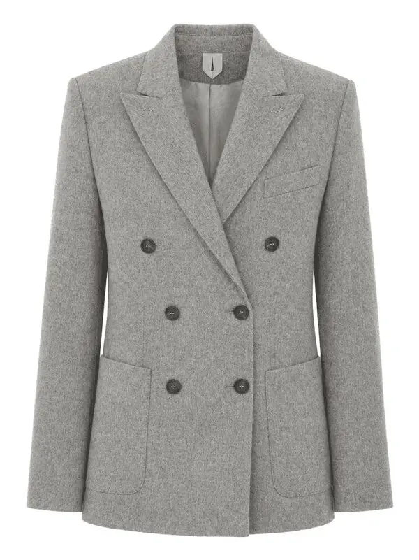 Max Mara Tailored Double-breasted Jacket - Gray