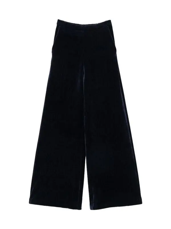 FORTE_FORTE Velvet High-waisted Trousers - Multicolor