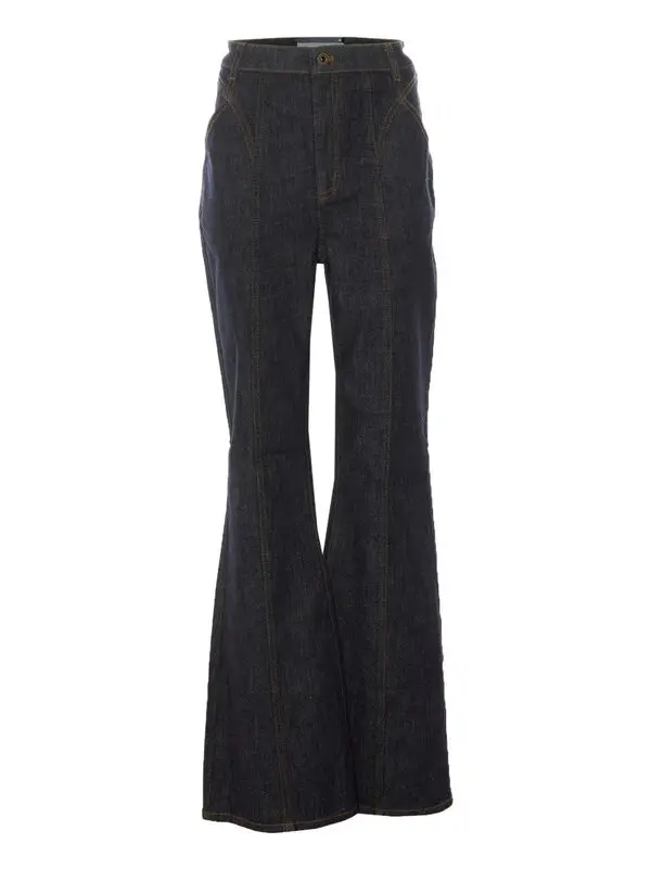 SELF-PORTRAIT Indigo Denim Jeans - Blue
