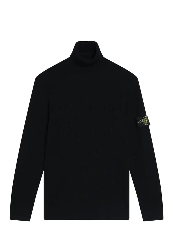 Stone Island Ribbed Turtleneck Sweater - Black