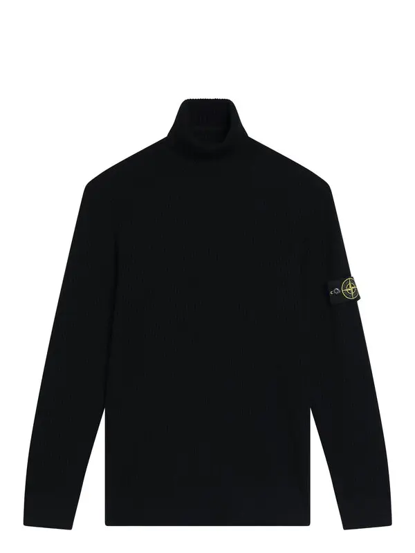 Stone Island Ribbed Turtleneck Sweater - Black