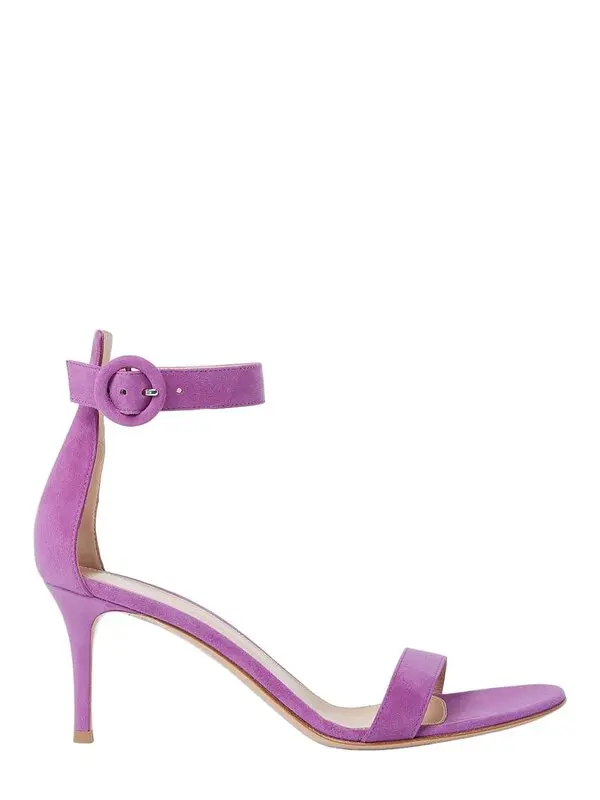 GIANVITO ROSSI Portofino Suede High Heel Sandals - Pink