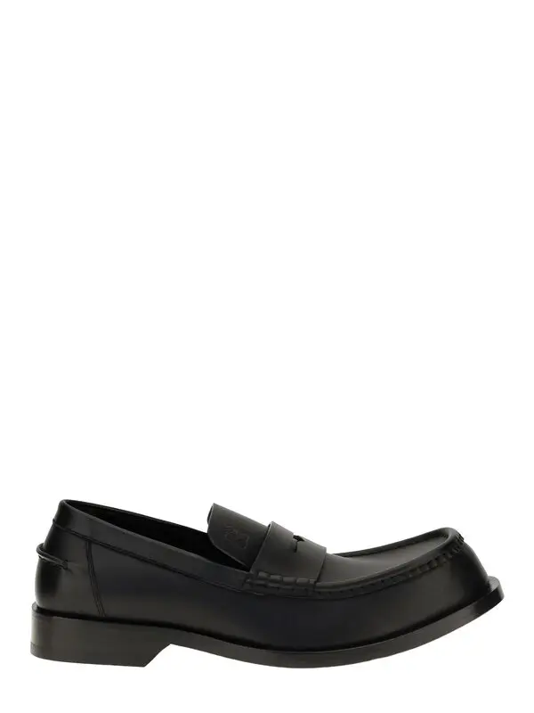 Loewe Bobine Polished Calfskin Loafers - Black