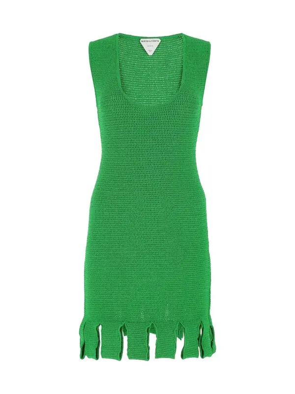 Bottega Veneta Stretch Cotton Blend Mini Dress - Green