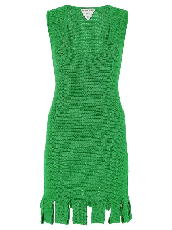Bottega Veneta Stretch Cotton Blend Mini Dress - Green