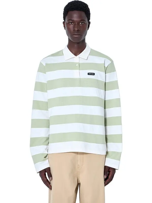 Miu Miu Striped Jersey Polo Shirt - Yellow