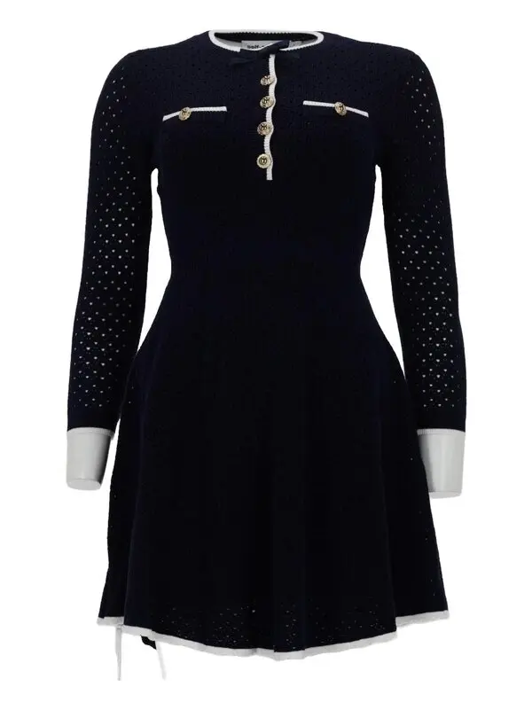 SELF-PORTRAIT Knitted Mini Dress - Blue