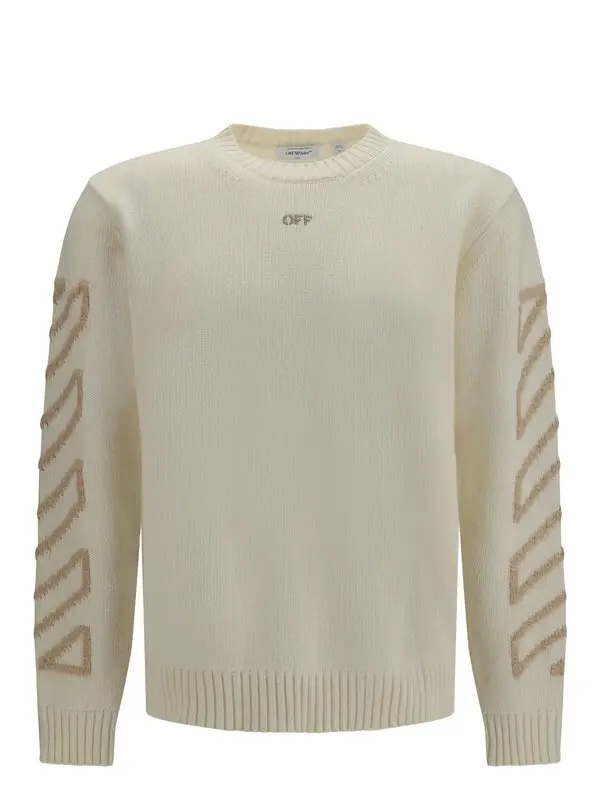 Off-White Arrow Fuzzy Crewneck Sweater - Multicolor