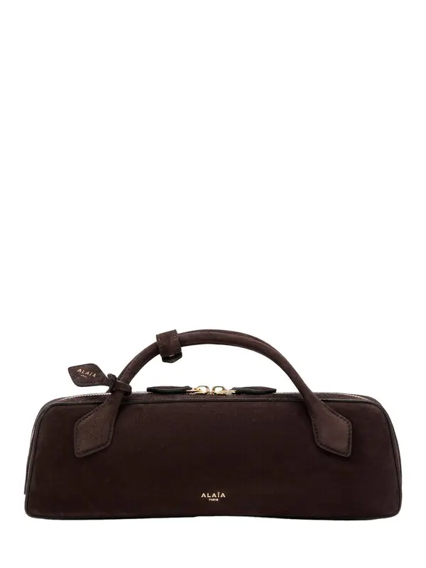 Alaïa Suede Goat Leather Le Teckel Pouch - Brown