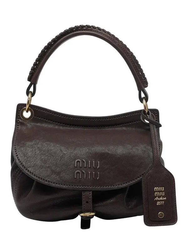 Miu Miu Leather Rendez-vous Shoulder Bag - Brown