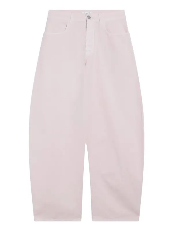 Alaïa Rounded High-rise Cotton Denim Jeans - Pink
