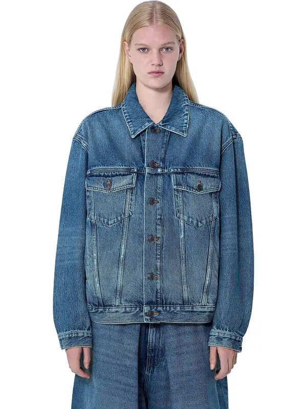 Balenciaga Kick Denim Jacket - Blue