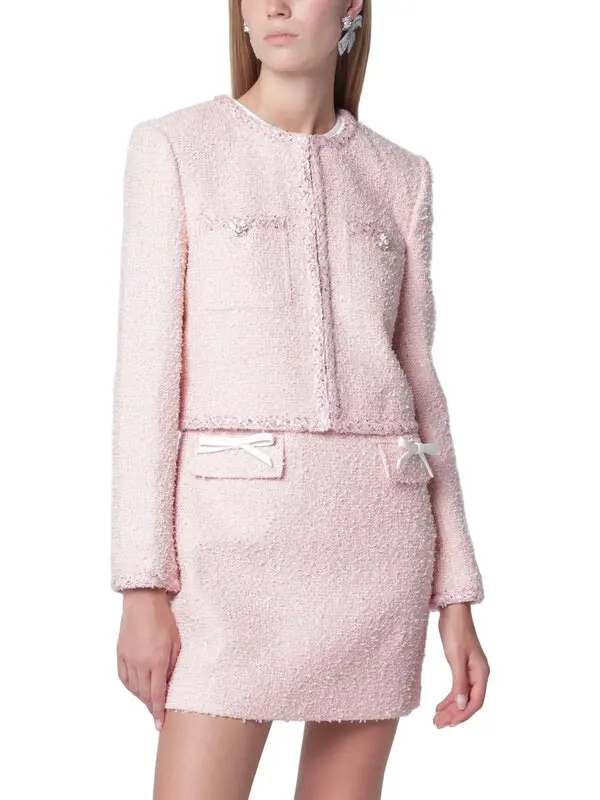 SELF-PORTRAIT Boucle Jacket - Pink