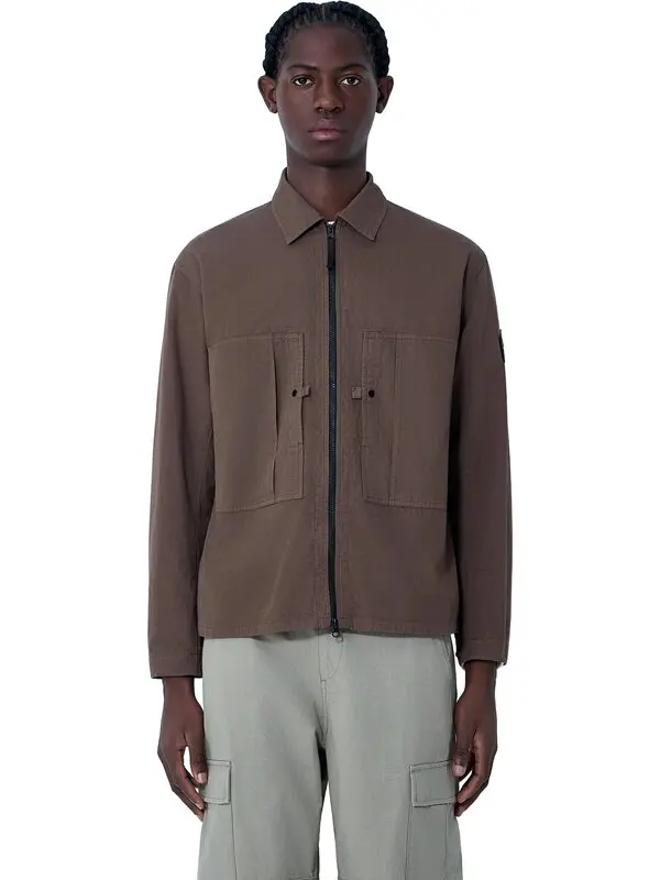 Stone Island Logo Patch Jacket - Brown