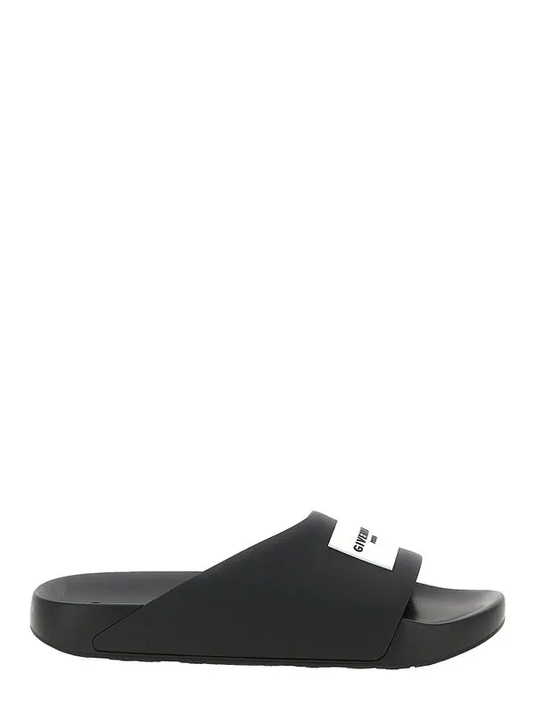 Givenchy Label Rubber Mules - Black