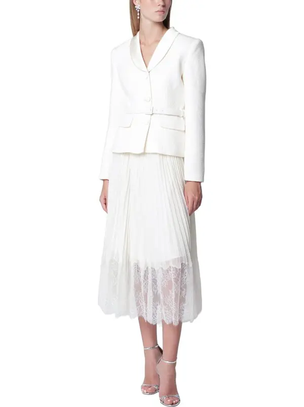 SELF-PORTRAIT Boucle Midi Dress - Cream