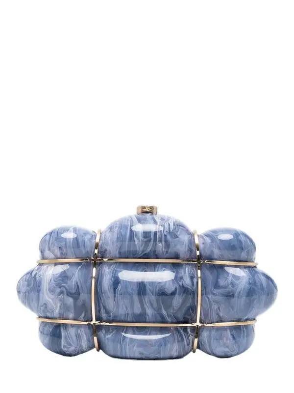 Cult Gaia Marbled Acrylic Clutch - Blue