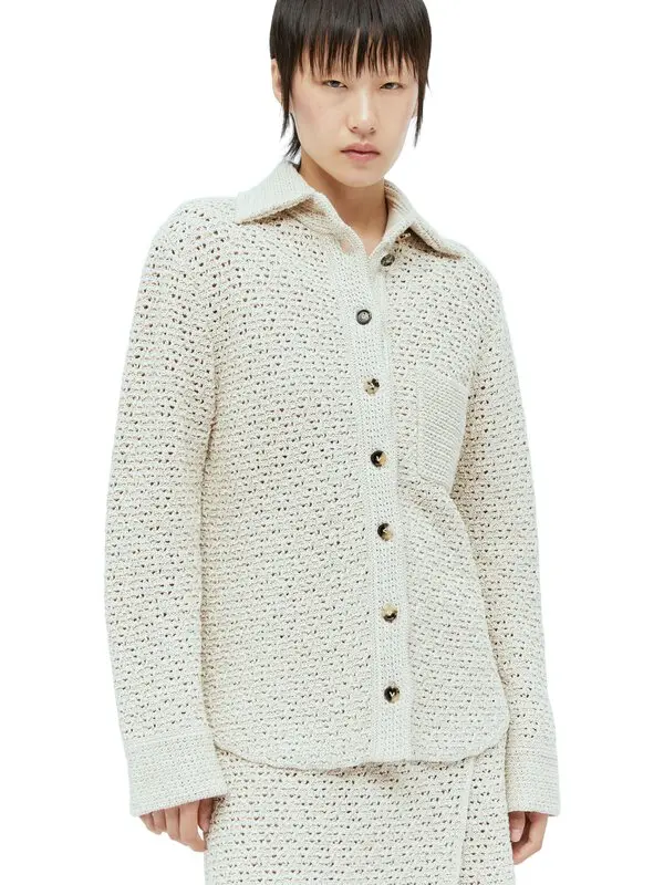 Bottega Veneta Textured Knit Shirt - Cream