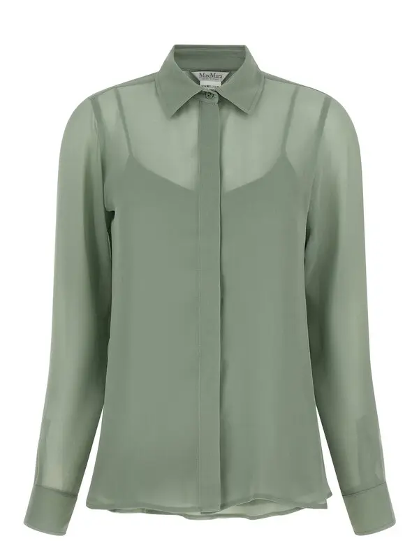 Max Mara Silk Crêpe De Chine Shirt - Green