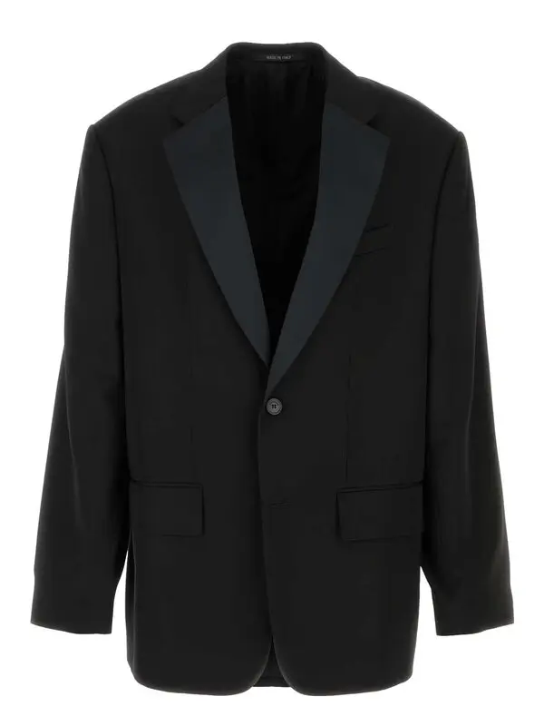 Balenciaga Wool Oversize Blazer - Black